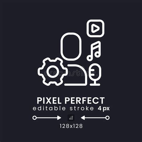 User Generated Content White Linear Desktop Icon On Black Stock Vector