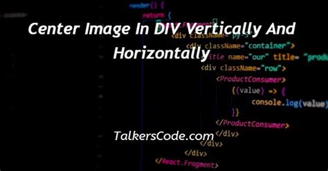 Center Image In Div Vertically And Horizontally