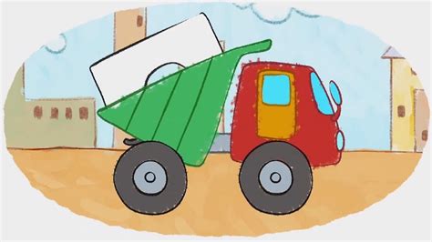 Мультик Раскраска Учим Цвета Машины строят домик Youtube