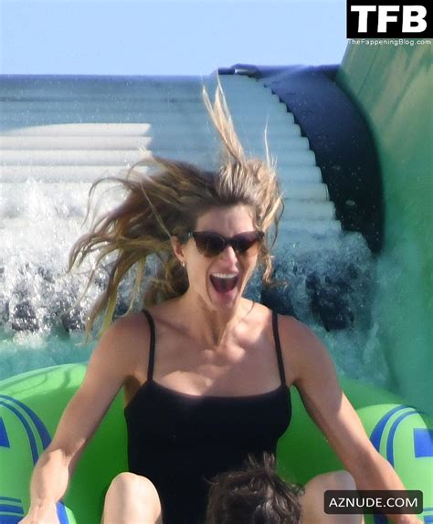 Gisele Bundchen Sexy Seen In A Hot Black Swimsuit As She Goes Down