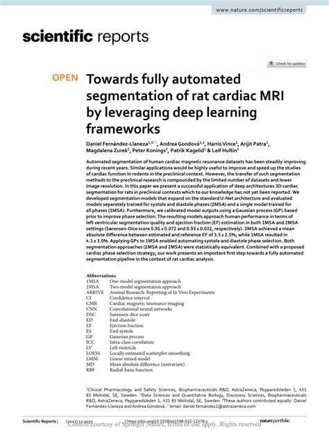 Pdf Towards Fully Automated Segmentation Of Rat Cardiac Mri By Leveraging Deep Learning Frameworks