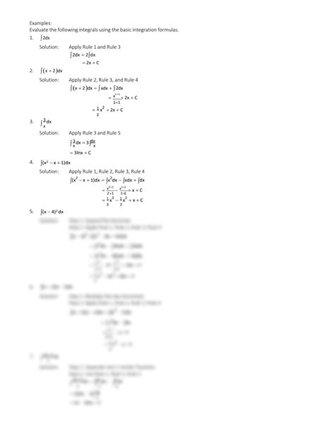 SOLUTION Calculus Basic Integration Formulas Studypool
