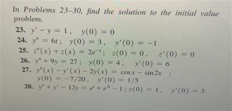 solved in problems 23 30 find the solution to the initial