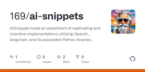 GitHub 169 Ai Snippets AiSnippets Hosts An Assortment Of Captivating