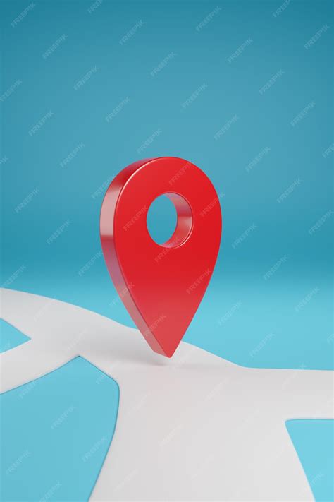 premium photo red map pointer on blue background 3d illustration