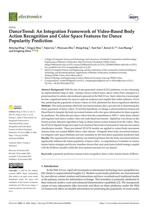 Pdf Dancetrend An Integration Framework Of Video Based Body Action