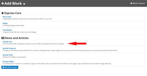 Article List Block Web Express Support
