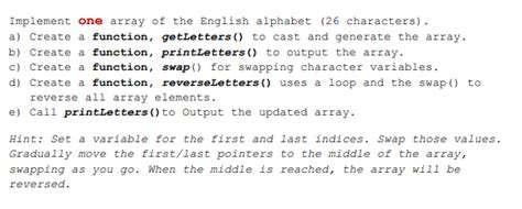Solved Implement Two Integer Arrays Of Capacity 9 A