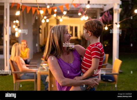 Grandmother And Grandson Hugging Each Other Stock Photo Alamy