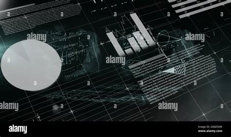 Mathematical Equations Floating Against Statistical Data Processing Against Black Background