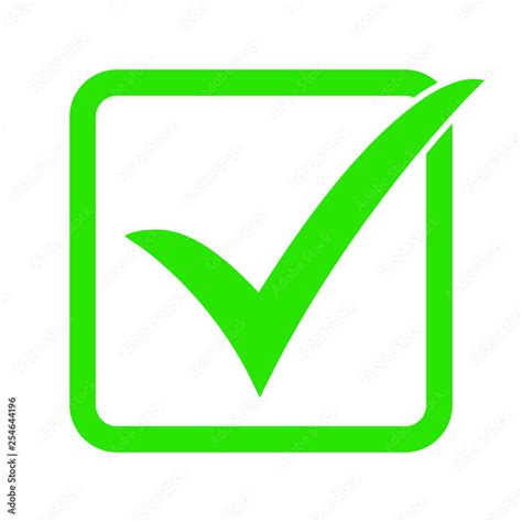 Tick Icon Vector Symbol Green Checkmark Isolated On White Background