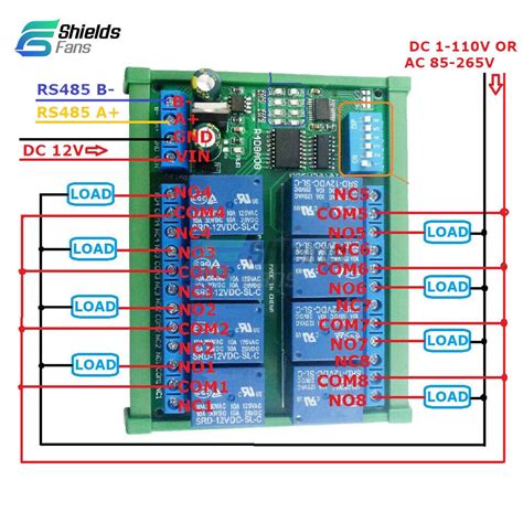 Dc12v 8 16 Ch Rs485 Relay Module Modbus Rtu Plc Ubuy India