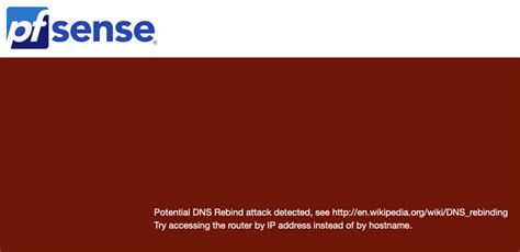 Self Hosted Website Potential Dns Rebind Attack Detected Rpfsense