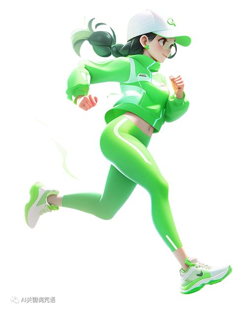 3d卡通运动女孩，c4d