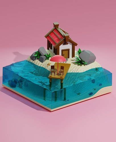 Blender House 3d Model Cgtrader