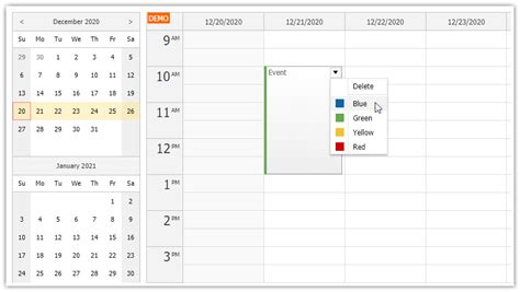 Aspnet Core Monthly Calendar Net 7 Javascripthtml5 Open Source