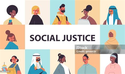 Srt 믹스 인종 사람들 아바타 인종 평등 사회 정의 차별 개념을 중지 사회 정의에 대한 스톡 벡터 아트 및 기타 이미지 사회 정의 인권 개념 Istock