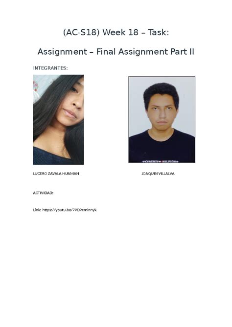 Ac S18 Week 18 Task Assignment Final Assignment Part Ii Estatica Ac S18 Week 18