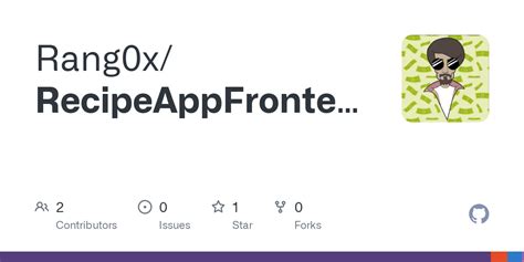 Github Rang X Recipeappfrontend