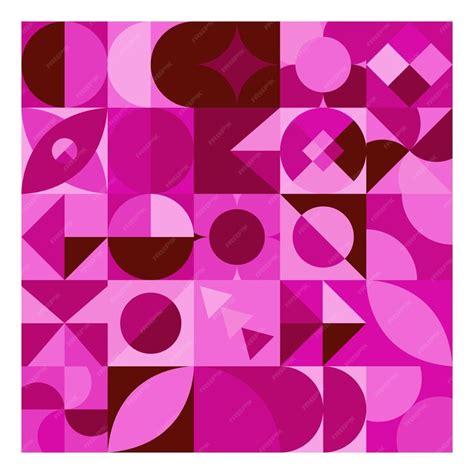 Premium Vector Abstract Bauhaus Geometric Pattern Background Vector Circle Triangle And Square