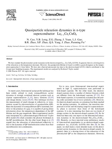 Pdf Quasiparticle Relaxation Dynamics In N Type Superconductor La2 Xcexcuo4la2 Xcexcuo4