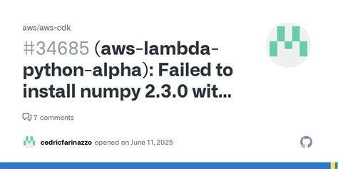 Aws Lambda Python Alpha Failed To Install Numpy 230 With Python 3