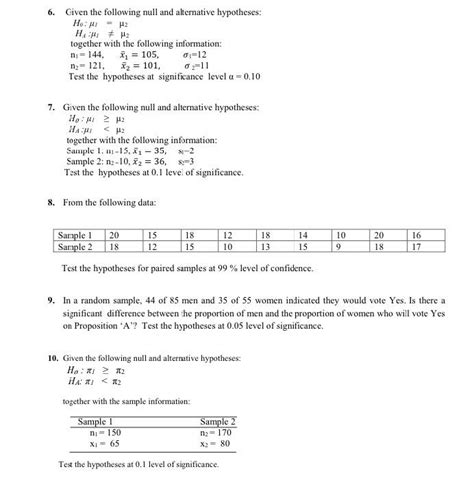 Solved 6 Given The Following Null And Alternative