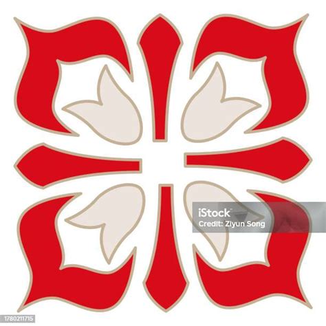 레드 화이트 대칭 꽃 디자인입니다 추상 패턴 기하학적 인 꽃잎 모양 사각형 배경입니다 꽃 예술 그래픽 현대 장식 0명에 대한