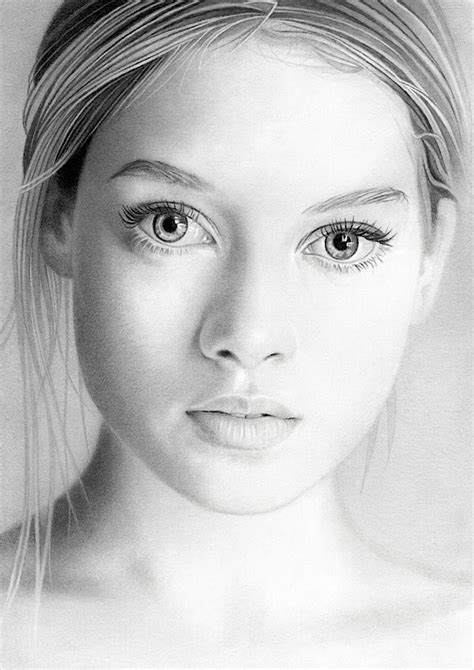 Female Portrait Pencil Drawing Art Print Female Portrait Portrait Drawing Portrait