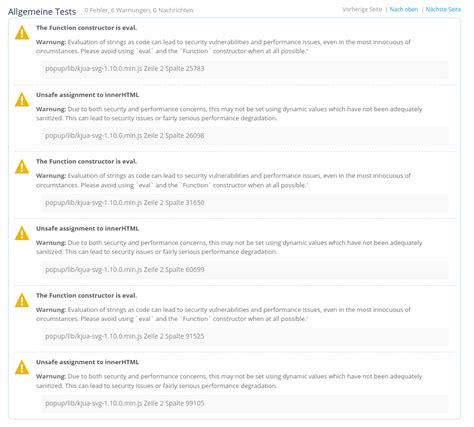Add On Linting Shows Some Warnings Regarding Eval InnerHtml Usage Issue Rugk Offline Qr