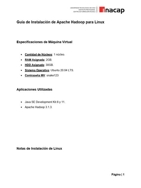 guia de instalación apache hadoop linux pdf