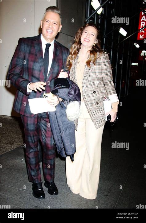 Celebrities At ‘cbs Morning Pictured Drew Barrymore Ross Mathews Location New York Usa