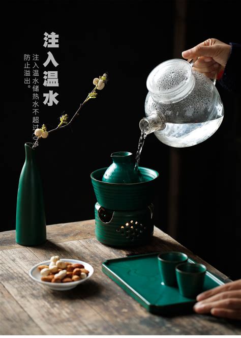 尚岩中式酒具套装家用仿古白酒盅温酒炉整套陶瓷烧酒壶分酒器小号 阿里巴巴