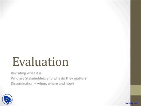 Evaluation Stakeholders And Dissemination Methods Of Evaluation