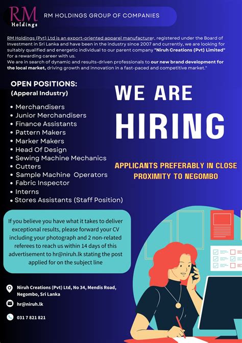 Rm Holdings Pvt Ltd On Linkedin Hiringalert Urgenthiring Apparelindustry Vacancies