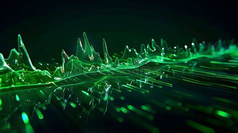 Futuristic Green Waveforms For Digital And Tech Projects Stock Image