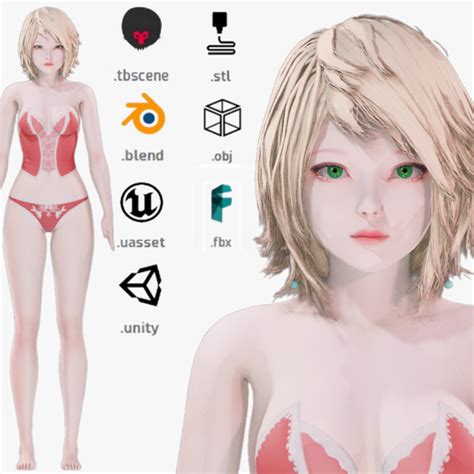 3d File Lingerie Clothes 0007 Rigged Unreal Unity Blender
