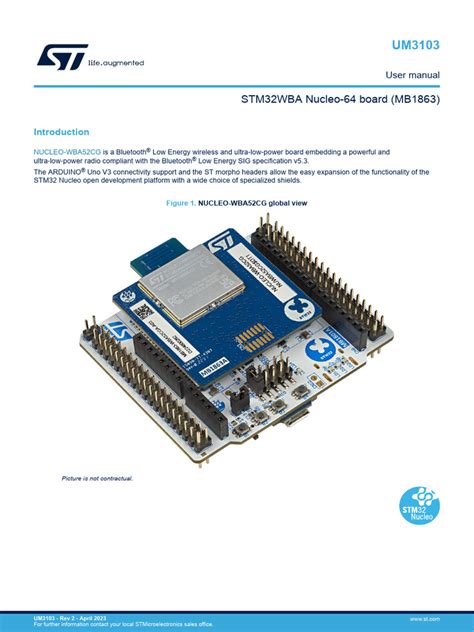 Um3103 Stm32wba Nucleo64 Board Mb1863 Stmicroelectronics Pdf Usb Computer Hardware