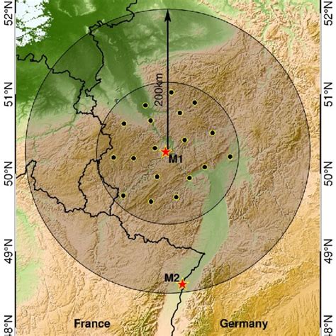 Locations Of The Two Measurement Campaigns M1 And M2 Where The 18 Download Scientific Diagram