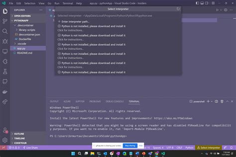 Select Interpreter Leads To Flickering Command Prompt And Repeating Same Command · Issue