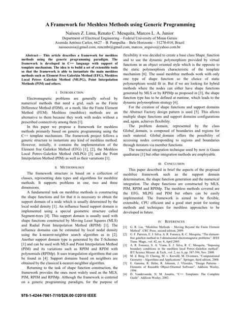 Pdf A Framework For Meshless Methods Using Generic Programming