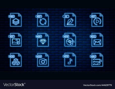 Set Line M3u File Document Eml Ai Ruby  Vector Image