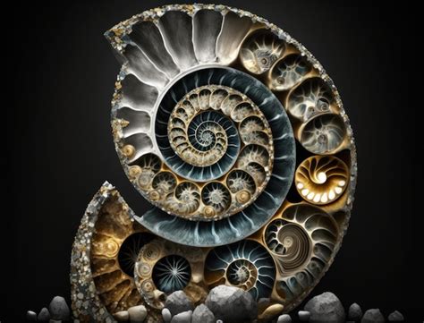 premium ai image ammonite fossil background created with generative