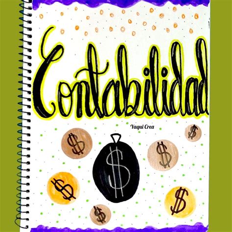 Portada De Contabilidad Para Cuaderno Carátula Contabilidad Escolar