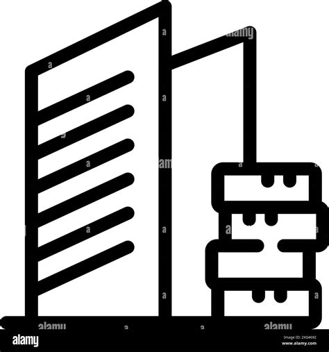 Simple Icon Of A Data Center Building Storing Important Digital Information On A Server Stock