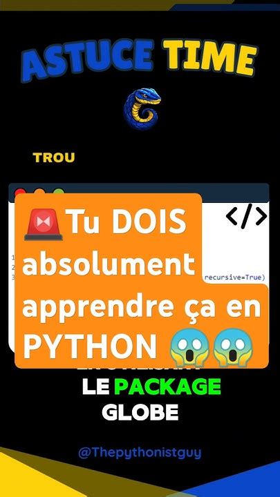 🚨tu Dois Connaitre ça En Python 😱 Apprendre Python En Français Python