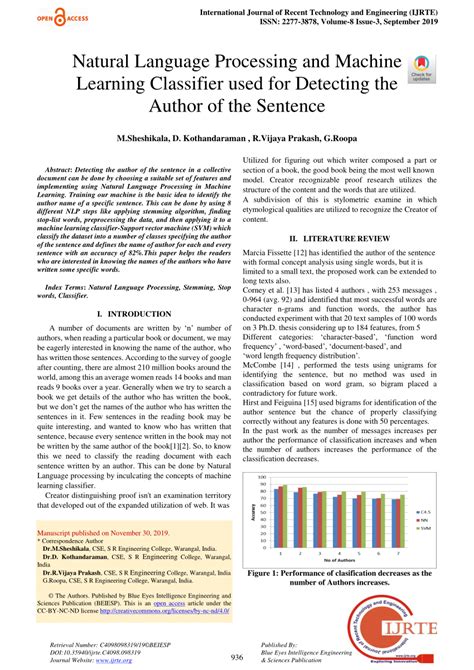 Pdf Natural Language Processing And Machine Learning Classifier Used