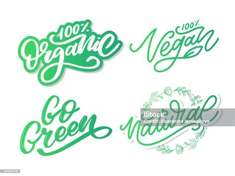 벡터 일러스트레이션 식품 디자인 레스토랑 카페 메뉴를 위한 필기 글자 레이블 로고 배지 스티커 또는 아이콘에 대한 벡터 요소입니다 서예 및 인쇄 컬렉션 비건 메뉴 0명에