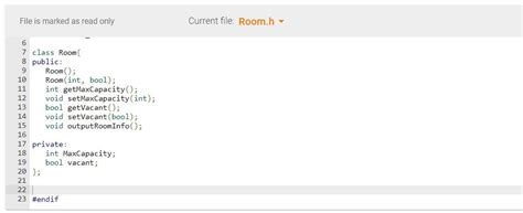 solved given a room class defined in room h and