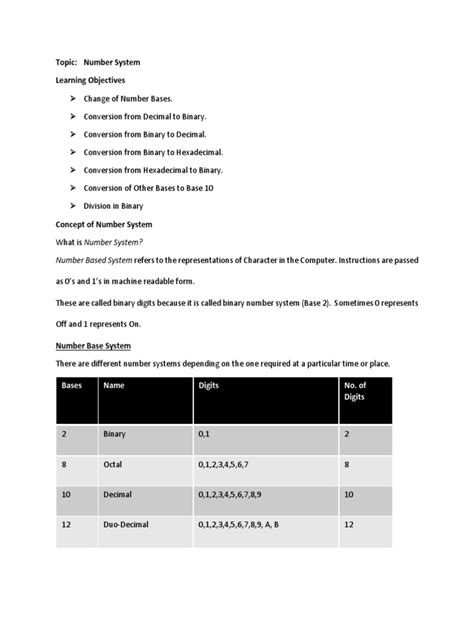 Number Bases Pdf Decimal Naming Conventions